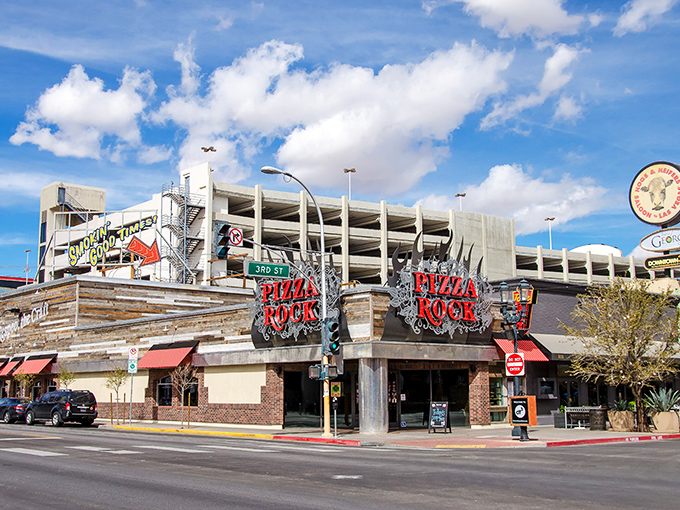 Pizza Rock's edgy exterior screams "not your average pizza joint"&mdash;and your taste buds will thank you for it.