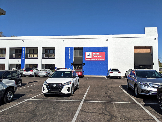 Assistance League's clean lines and no-nonsense exterior hide a boutique experience that would make Marie Kondo proud.