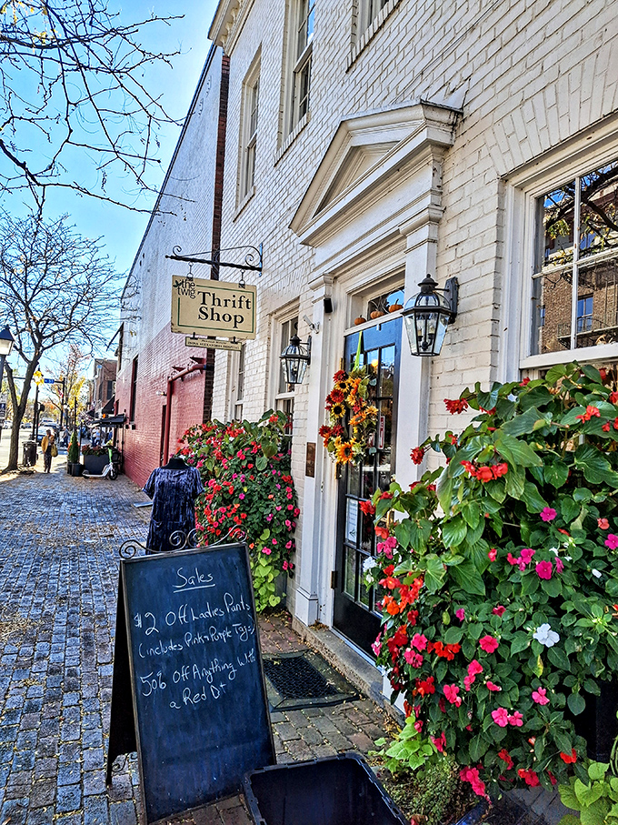 The Twig Thrift Shop's historic charm and flowering entrance says "this isn't your average thrift store experience."