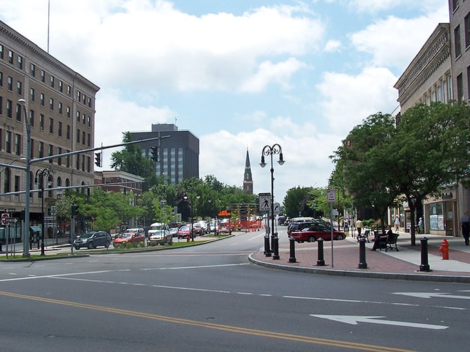 Watertown's downtown plaza combines urban amenities with small-town accessibility, all within reach of excellent healthcare options.