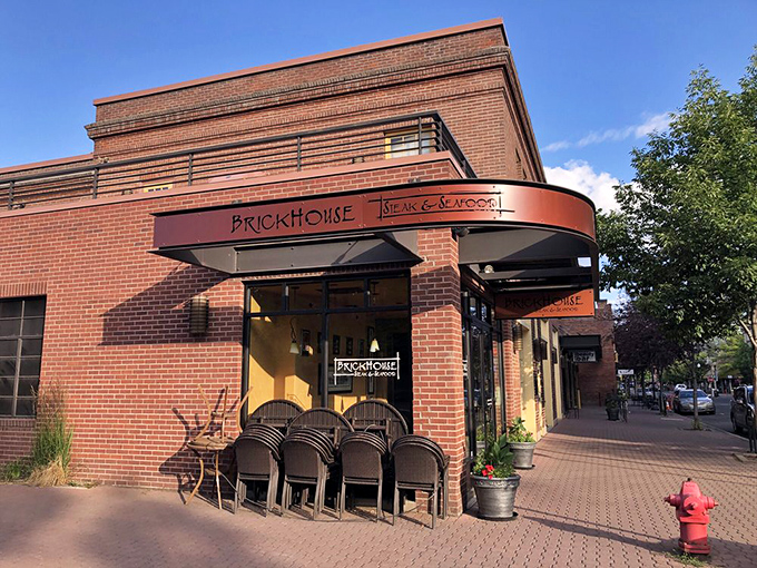 This charming red brick corner is your next destination for steak and seafood, featuring a lovely sidewalk for outdoor dining.