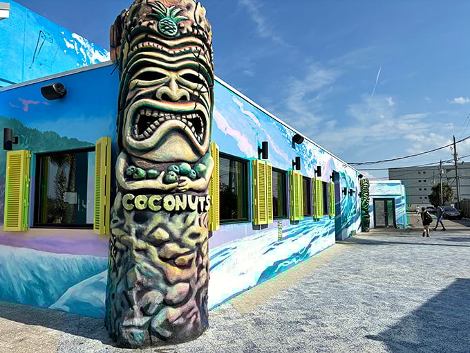 Blue building, yellow shutters, and endless ocean views. Coconuts delivers exactly what its name promises &ndash; a tropical escape.