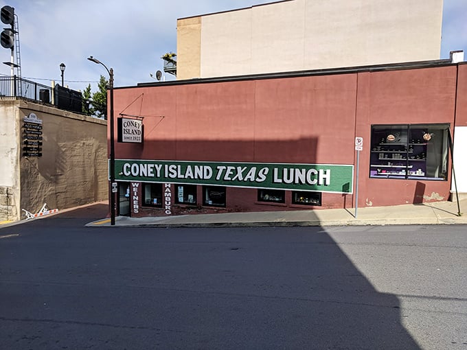 The simple sign says it all: Coney Island Texas Lunch. Sometimes the best culinary experiences come with the least pretension.