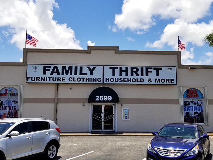 The sign promises furniture, clothing, and "more" &ndash; and that "more" is where the real treasures hide!