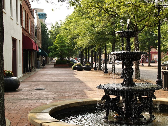 You will love strolling past this elegant fountain while exploring the charming shops and tree-lined streets of the downtown district.