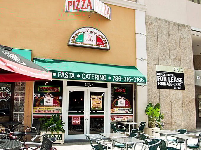 Classic checkered tables and that unmistakable aroma of garlic and dough. Mario's storefront might be simple, but the flavors inside are anything but.