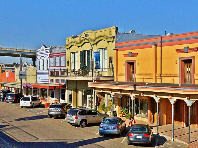The warm hues of Morgan City's brick buildings glow in the Louisiana sunshine. Affordable small-town living with plenty of character.