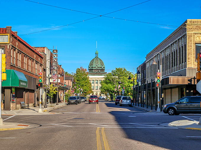 Rhinelander's colorful downtown mural celebrates the town's heritage with whimsy and artistry that would make any Hodag proud.