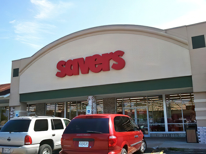 This Savers' curved facade and spacious entrance welcome bargain hunters to the mothership of secondhand finds.