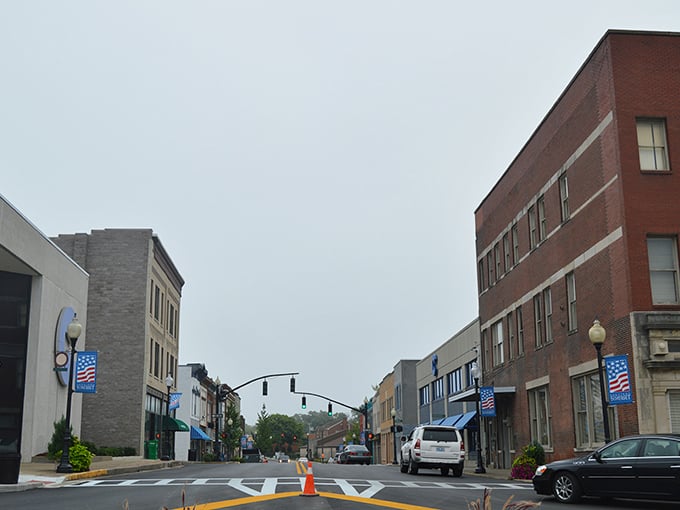 The clock tower watches over Somerset's affordable streets, where time slows down but your retirement dollars don't disappear at warp speed.