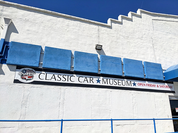 Clean white walls and blue accents house Modesto's cruising legacy. Where "American Graffiti" comes to life without the need for a DeLorean time machine!