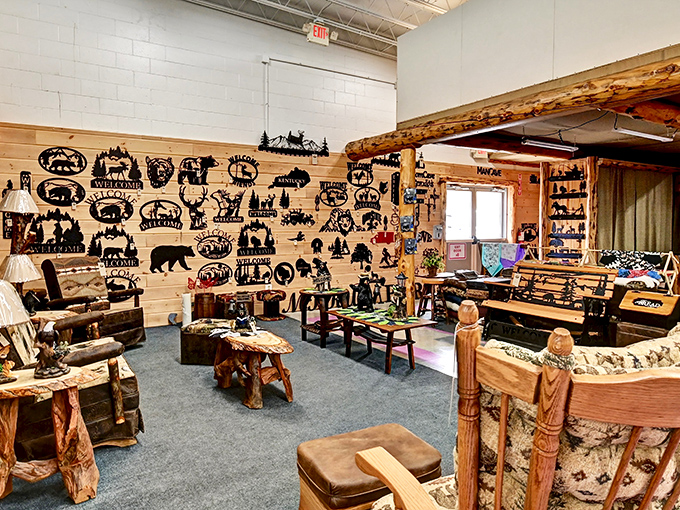 Animal silhouettes and rustic designs transform this market into a gallery of practical Amish artistry.