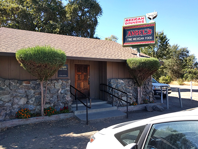 Angel's Mexican Food doesn't need fancy decor&mdash;the stone facade houses authentic flavors that speak louder than any interior designer ever could.