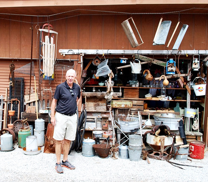 This vendor's collection looks like what would happen if your grandparents' attic decided to have a yard sale. Nostalgia sold by the pound!