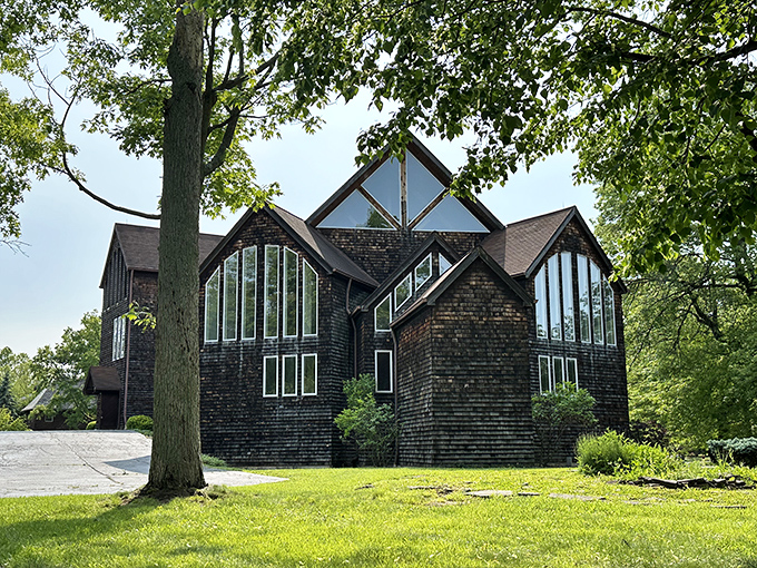 This striking contemporary home with dramatic windows brings unexpected architectural diversity to the neighborhood. Proof that Cleveland Heights embraces both tradition and innovation.
