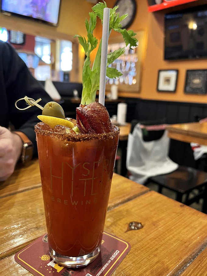 A Bloody Mary that doubles as brunch. That meat garnish isn't just for show&mdash;it's a preview of the smoky delights to come.