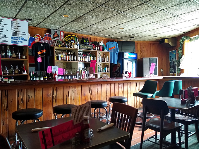 The bar at Big Jim's: where everybody might not know your name yet, but they'll remember your sandwich order forever.