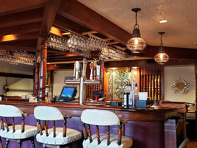 At this bar, every seat promises good conversation, maritime ambiance, and the perfect vantage point for watching cocktails materialize like magic.