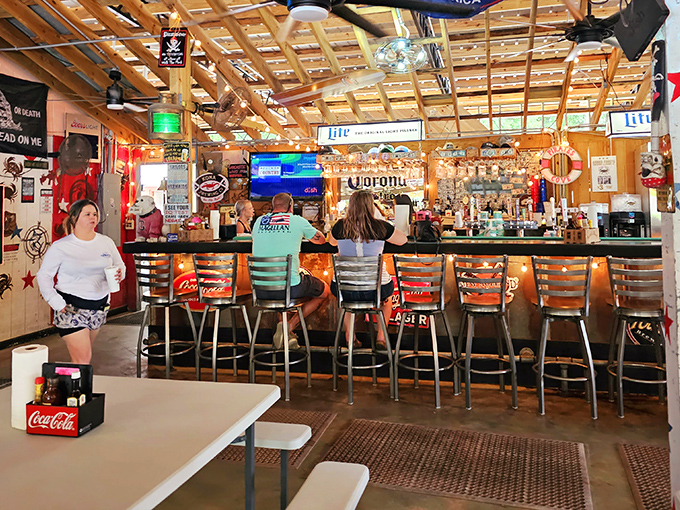 The bar isn't just serving drinks&mdash;it's offering liquid souvenirs of coastal Florida, where conversations flow as freely as the beverages.