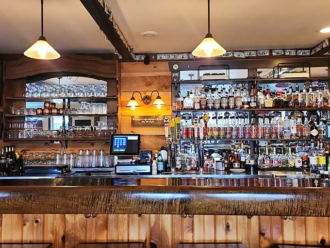 A bar stocked with enough spirits to raise your own&mdash;the liquid prelude to the main event happening in the kitchen.