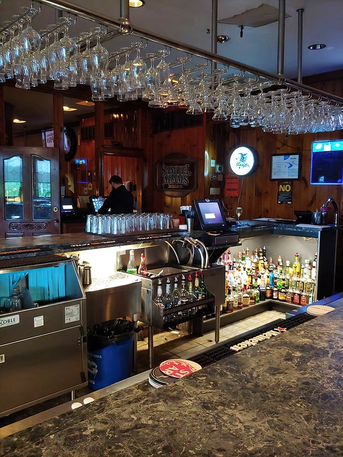 Behind every great steakhouse is a well-stocked bar. This one's ready to pour everything from your grandfather's whiskey to your cousin's trendy cocktail.