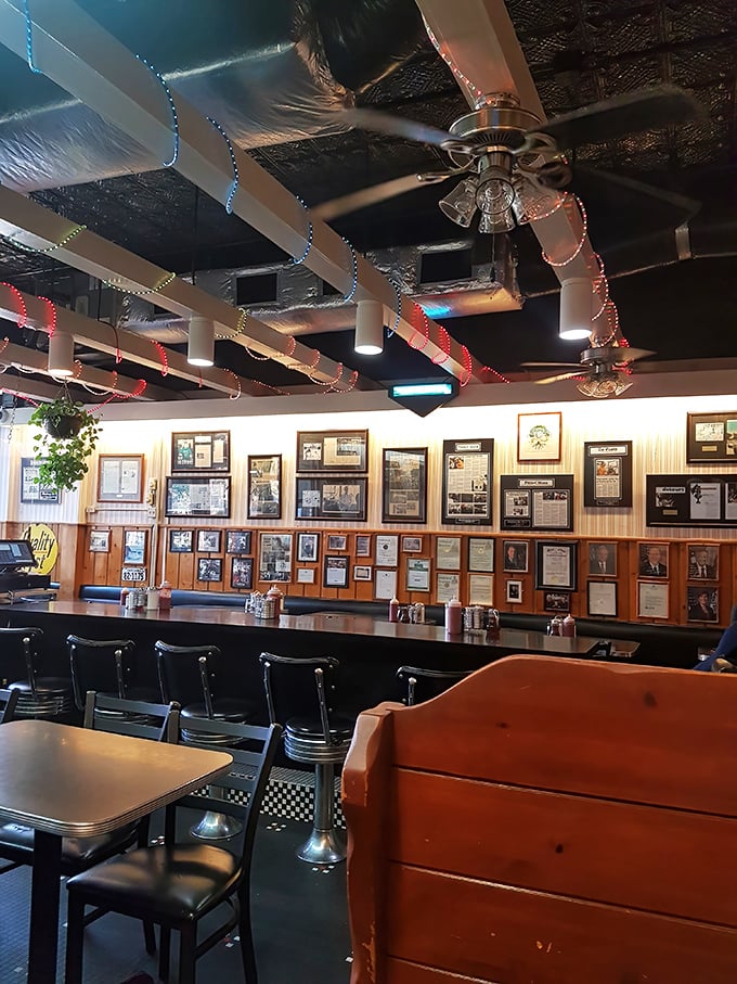 The counter where regulars have worn their own grooves into the seats. Notice the wall of fame &ndash; this place has fed everyone from college freshmen to presidential hopefuls.
