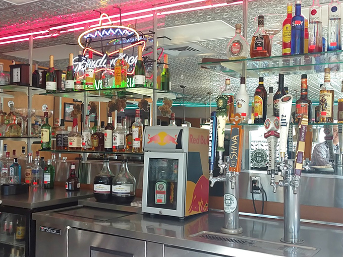 The bar area boasts an impressive selection of tequilas and Mexican beers&mdash;liquid sunshine to complement your meal.