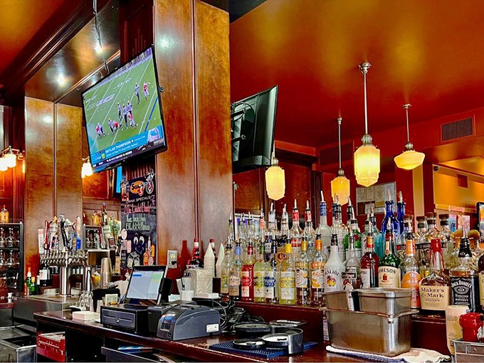 The bar at Sam's No. 3 isn't trying to be trendy—it's too busy being exactly what a diner bar should be: welcoming, well-stocked, and wonderfully unpretentious.