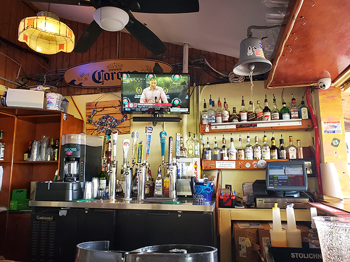 A bar that says "pull up a stool and tell me your fishing story." Even if you don't fish, you'll want to make something up.