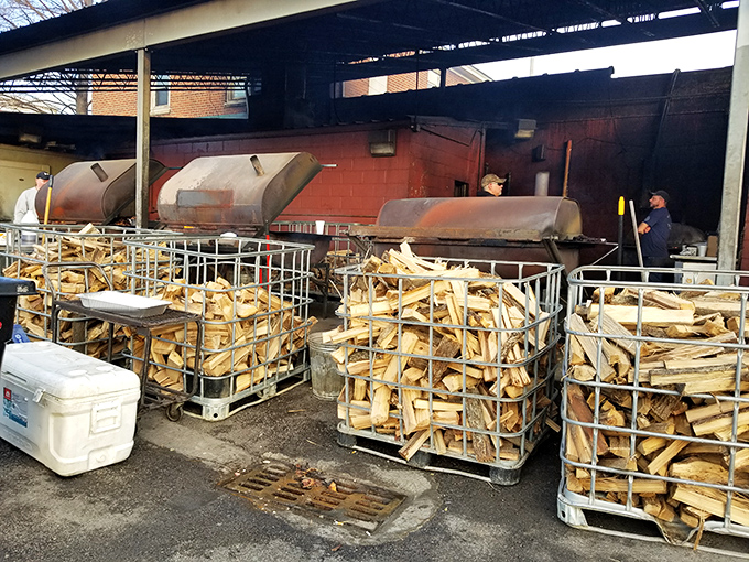 Where the magic happens&mdash;massive smokers and stacks of wood reveal the primal cooking method that transforms ordinary cuts into extraordinary feasts.