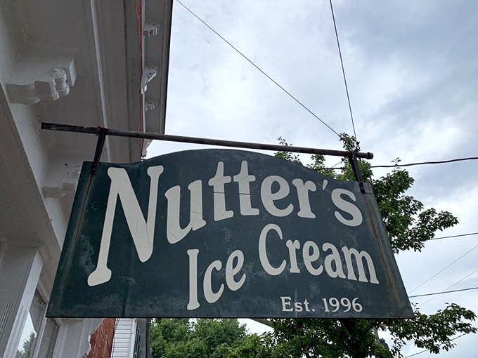 The sign doesn't just advertise ice cream &ndash; it promises a momentary escape from adulting, one scoop at a time.