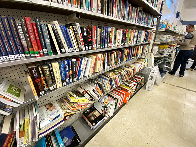 The book section: where bestsellers of yesteryear patiently wait for their next reader, like literary blind dates.