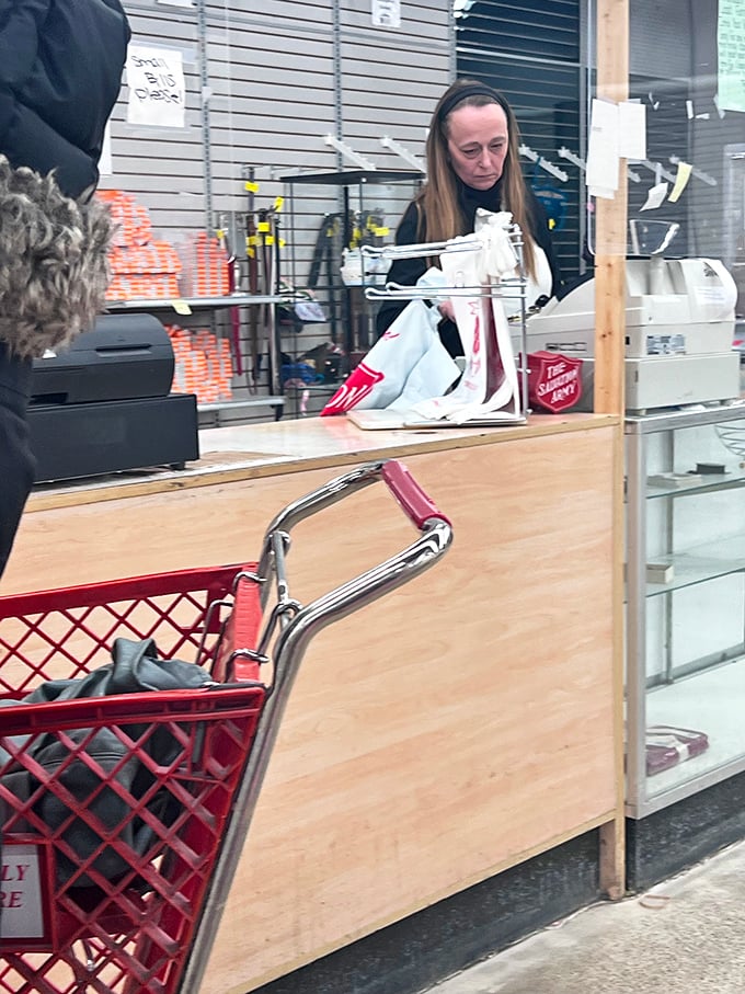 Where transactions happen and treasures officially change hands. The checkout area is the final step in your thrifting adventure.