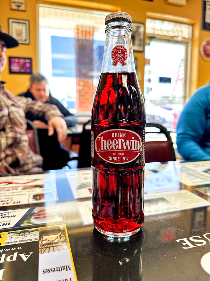 A bottle of Cheerwine&mdash;the ruby-red Carolina classic that makes cola seem boring. Pairs with burgers like Fred with Ginger. 