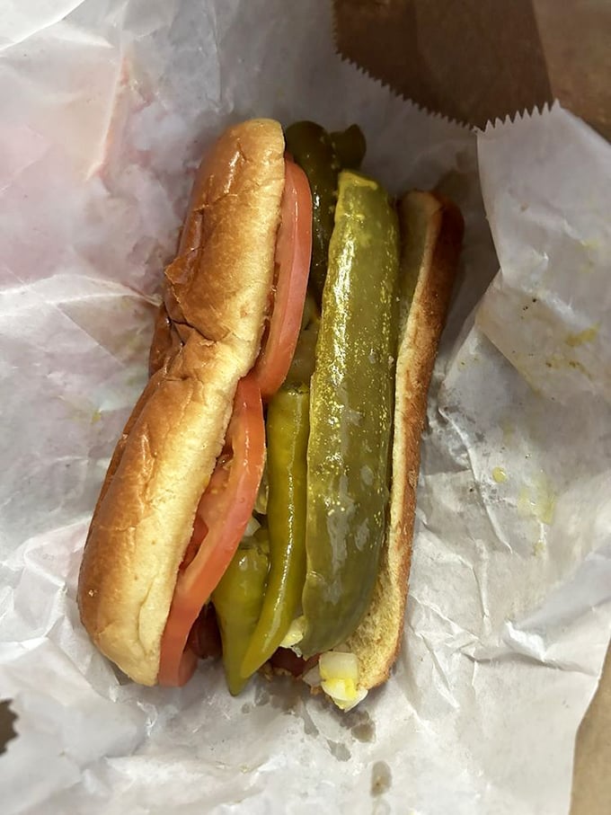 Chicago came to Ohio in hot dog form, complete with that signature neon-green relish that screams "authentic Windy City."