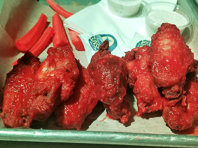 These wings aren't just red—they're "lightsaber duel" red. Crispy, saucy, and ready to bring balance to your hunger.
