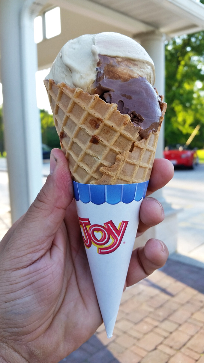 Two scoops in perfect harmony—like Simon and Garfunkel if they were delicious and served in a cone instead of on vinyl.