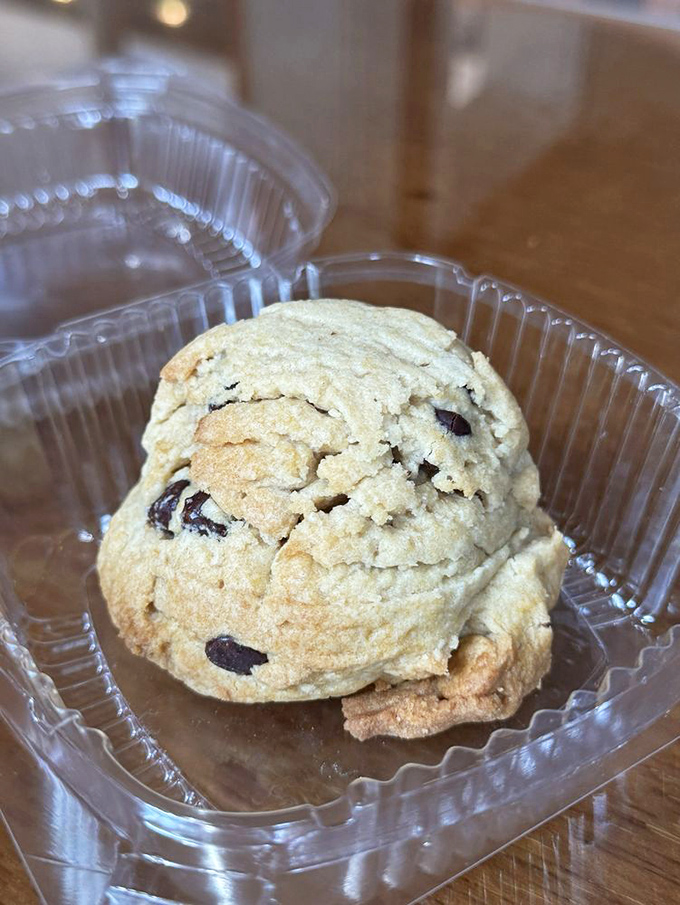 This chocolate chip cookie isn't trying to reinvent dessert - it's simply fulfilling the promise of what a proper cookie should be.