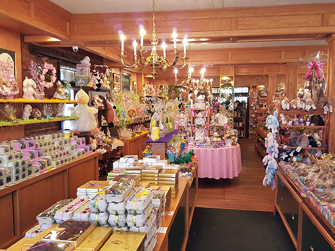 A pink-clothed altar to chocolate artistry that turns ordinary holidays into extraordinary memories wrapped in ribbon and cellophane.