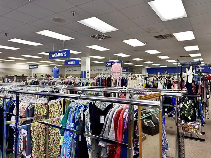 Department store organization meets thrift store prices. These color-coded racks make finding your style needle in the secondhand haystack a breeze.