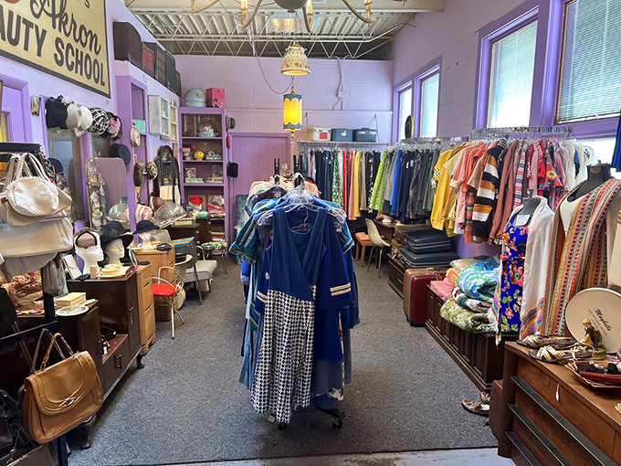The vintage clothing section is a fashionista's dream. These outfits have stories to tell, and none of them involve fast fashion or online returns.