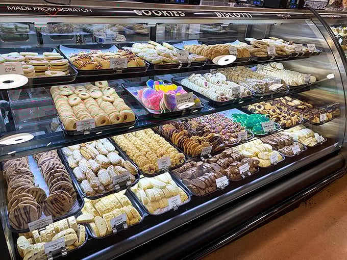 The bakery case—where willpower goes to die and "I'll just have one" becomes the greatest fiction ever told.