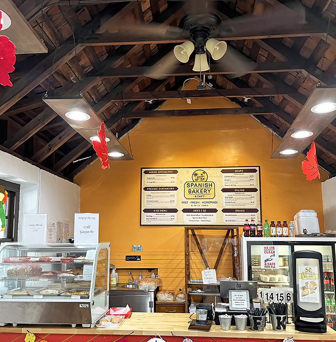 Where culinary magic happens beneath wooden beams that have witnessed centuries of hungry visitors seeking their next memorable bite.