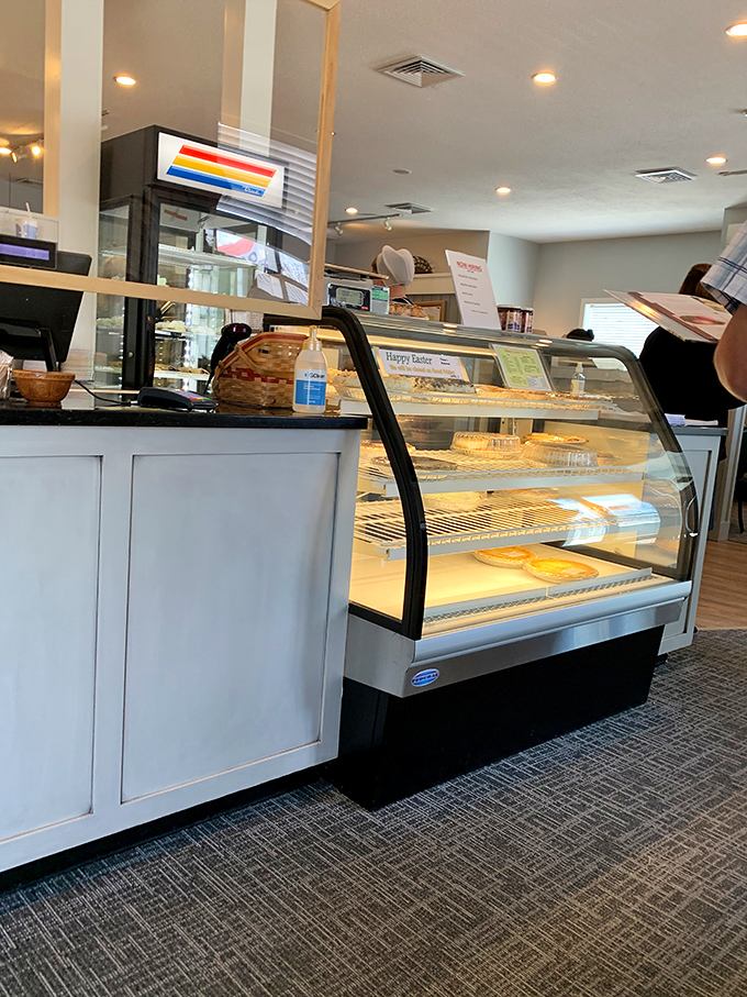 The dessert case: where willpower goes to surrender. Each pie slice is a sweet siren song of Pennsylvania Dutch baking magic.