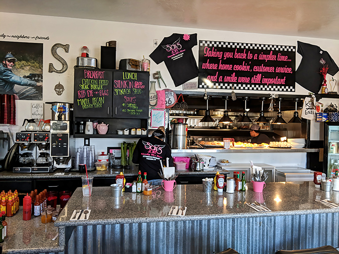 Open kitchen concept lets you witness the breakfast artistry that makes this place truly special. 