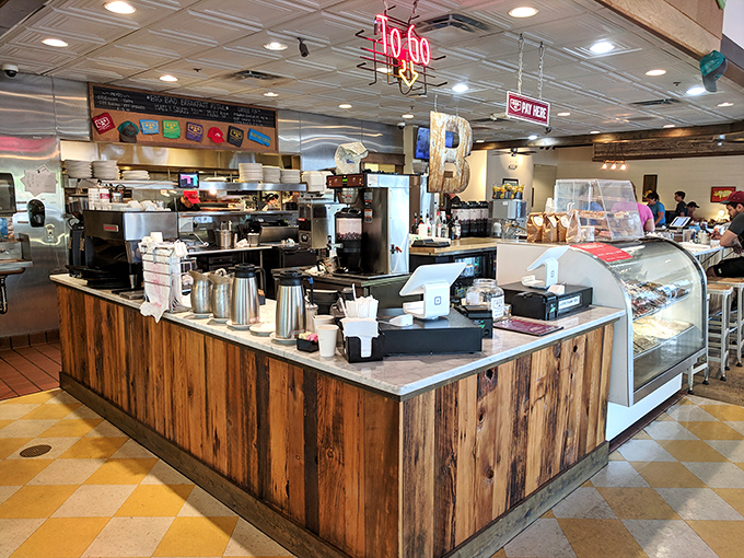 Where breakfast magic happens. This counter view reveals the command center where morning meals transform from mere sustenance to memorable experiences.
