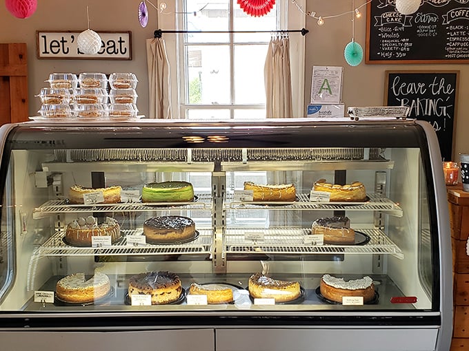 "Let's Eat" indeed &ndash; the display case is like an aquarium where cheesecakes swim instead of fish, and you're encouraged to catch your favorite.