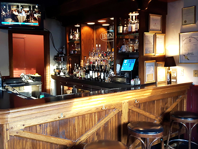 The bar area whispers of deals made, celebrations toasted, and the occasional "I shouldn't, but yes, I'll have another."