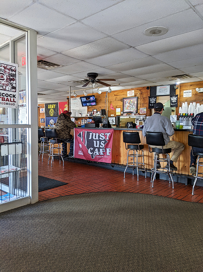 The counter&mdash;where solo diners find community, regulars claim their territory, and newcomers become part of the Just Us family story.