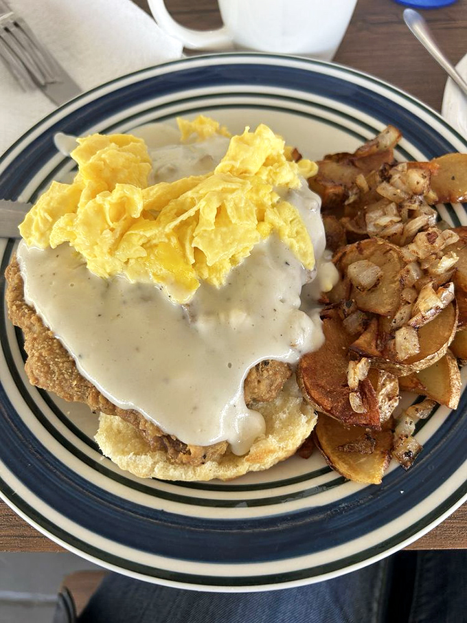 Country fried steak with eggs and home fries&mdash;the breakfast of champions who plan to skip lunch. Hearty Florida fuel for a day of adventure.